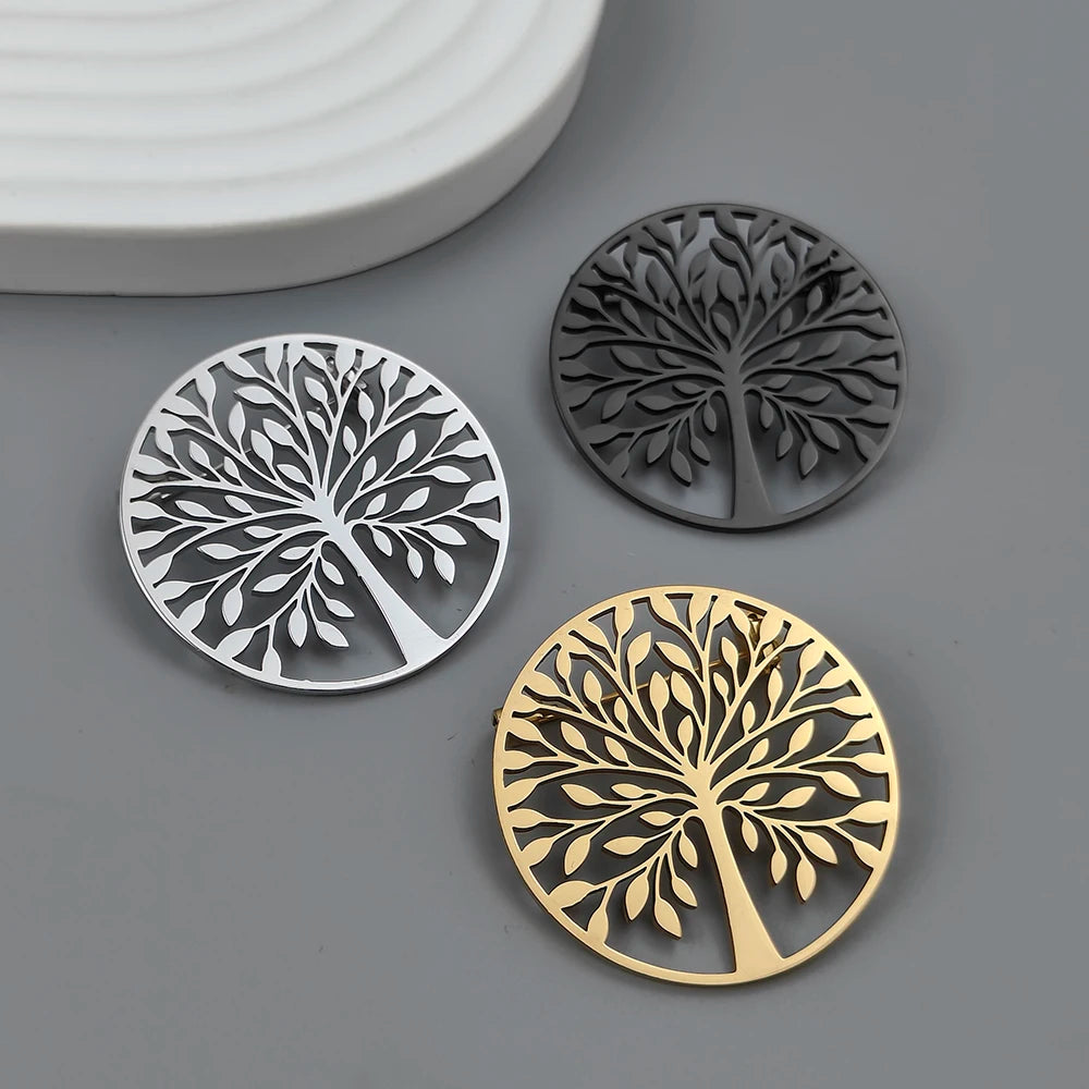Round Tree of Life Brooch Pin - Spiritual Symbol Lapel Pin – Custom ...