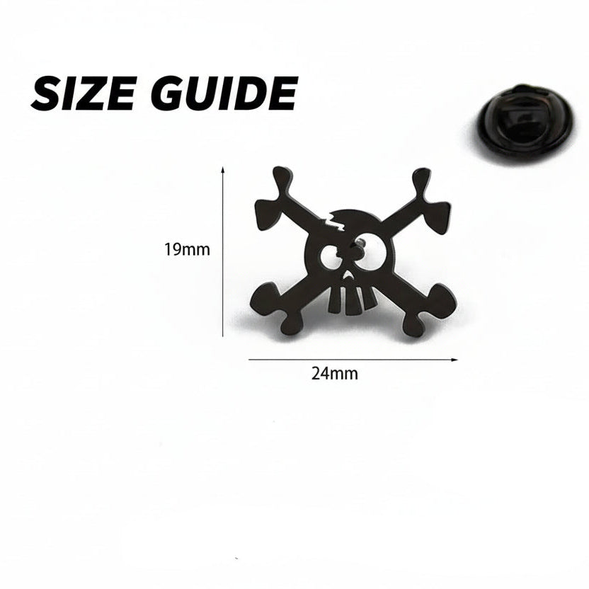 Classic Skull Lapel Pin - 316L Stainless Steel 18K Gold Plated Badge ...