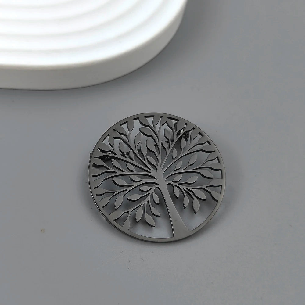 Round Tree of Life Brooch Pin - Spiritual Symbol Lapel Pin – Custom ...