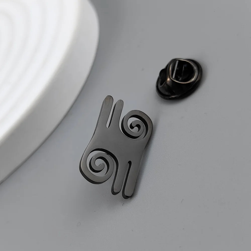 Geometric Spiral Pattern Brooch - Modern Minimalist Lapel Pin – Custom ...