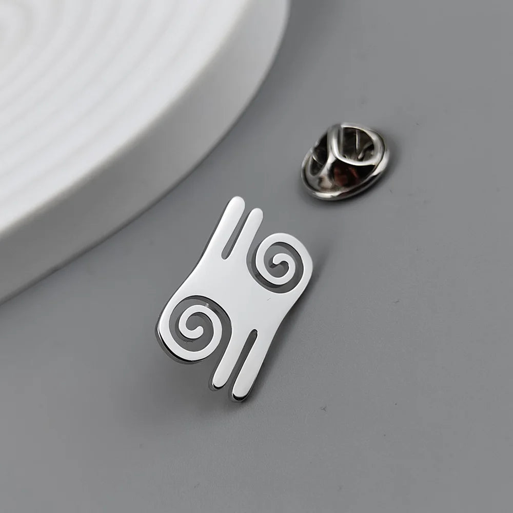 Geometric Spiral Pattern Brooch - Modern Minimalist Lapel Pin – Custom ...