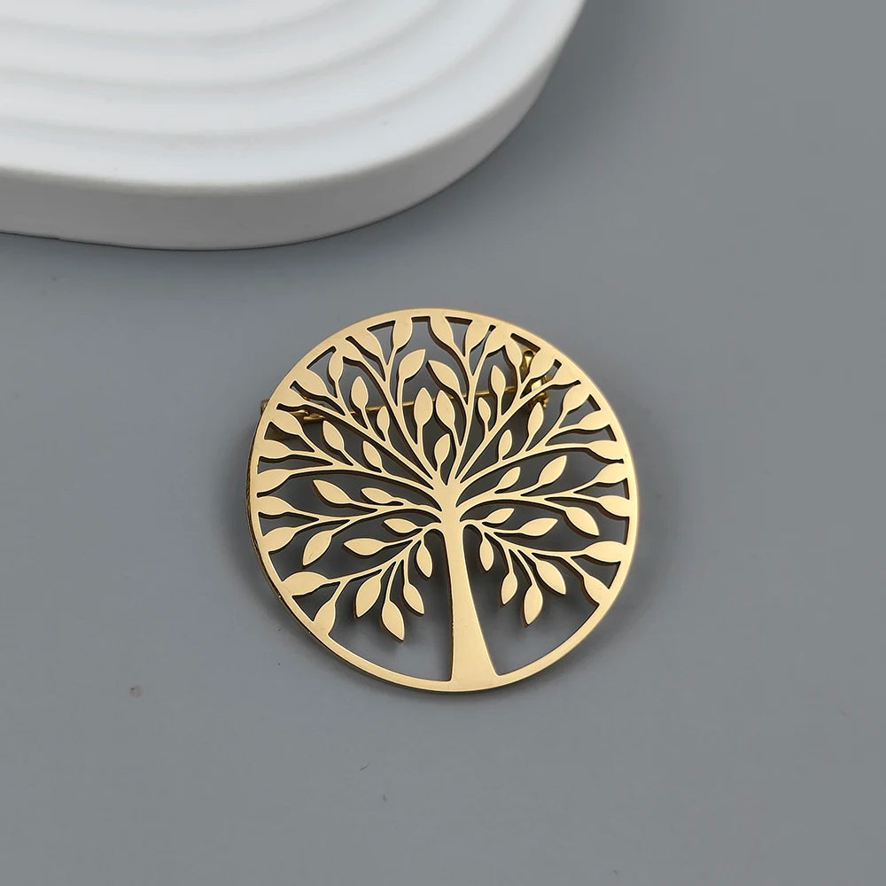 Round Tree of Life Brooch Pin - Spiritual Symbol Lapel Pin – Custom ...
